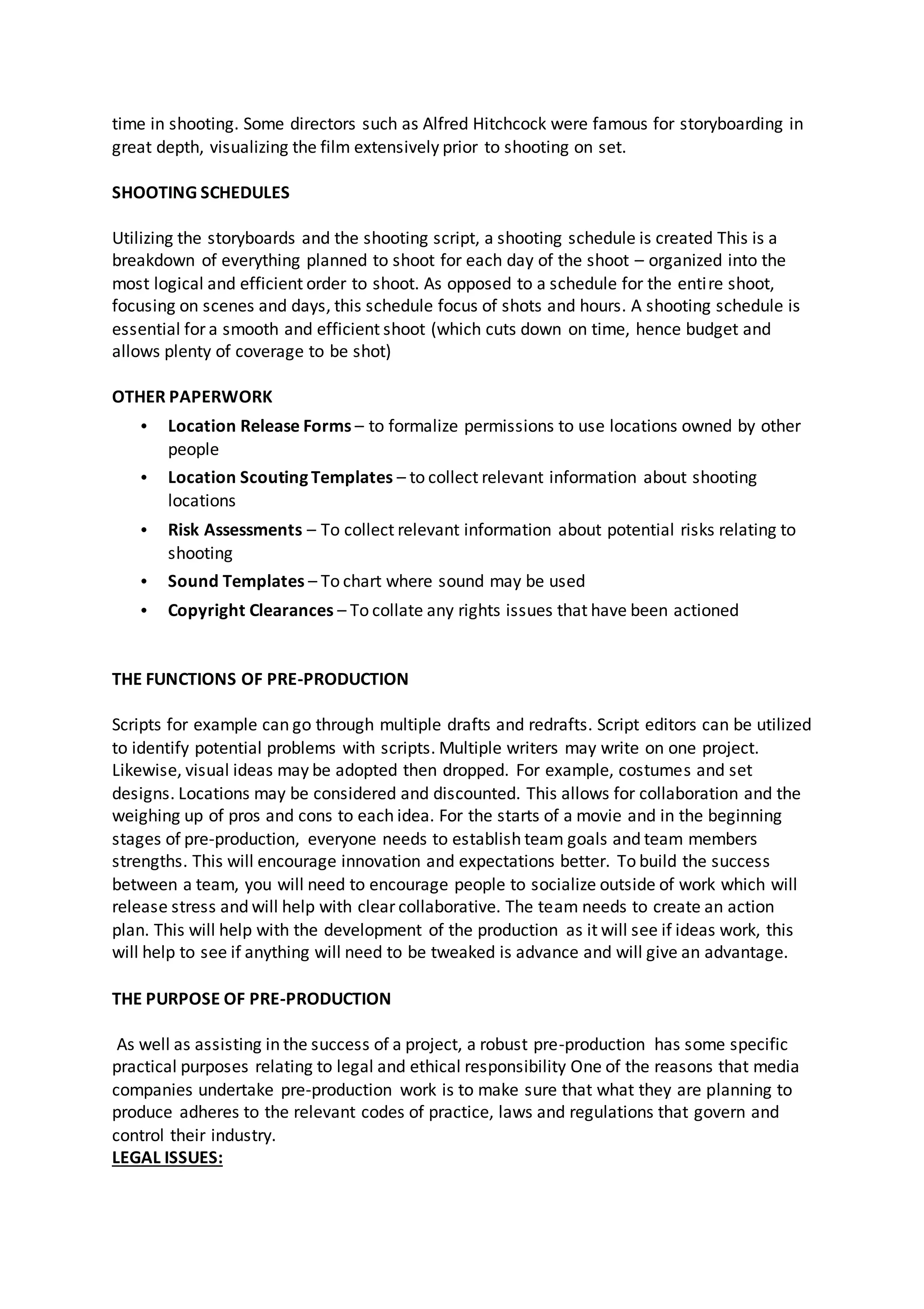 Unit 4 - Pre Production | DOCX