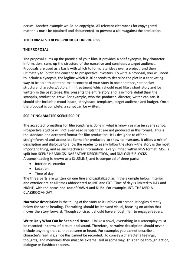 Unit 4 - Pre Production | DOCX