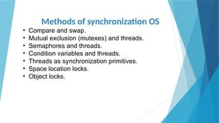 Advanced Operating Systems- Synchronization primitives in os | PPTX