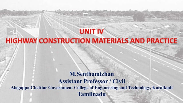 Highway Construction Materials and Practice | PPTX