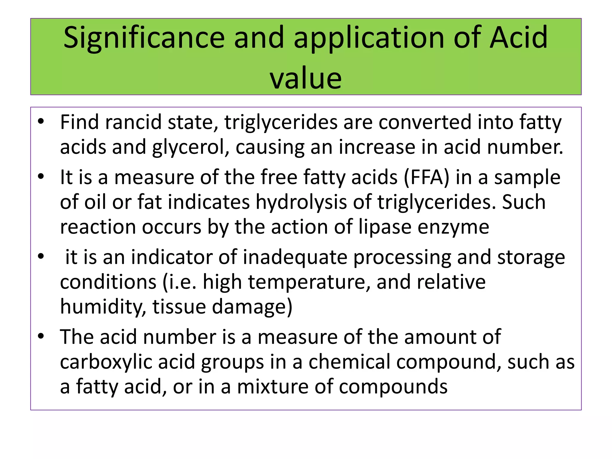 Analysis of oils and fats | PPTX