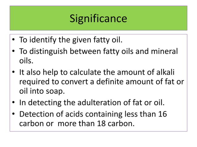 Analysis of oils and fats | PPTX