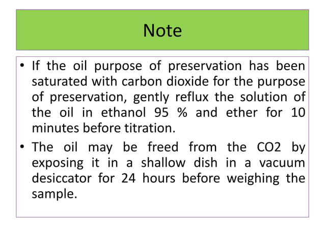Analysis of oils and fats | PPTX