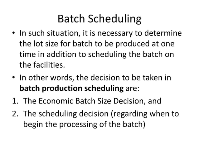 Production Scheduling Ppt