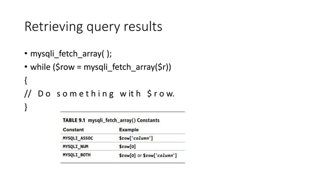 Php With Mysql Ppt Free Download