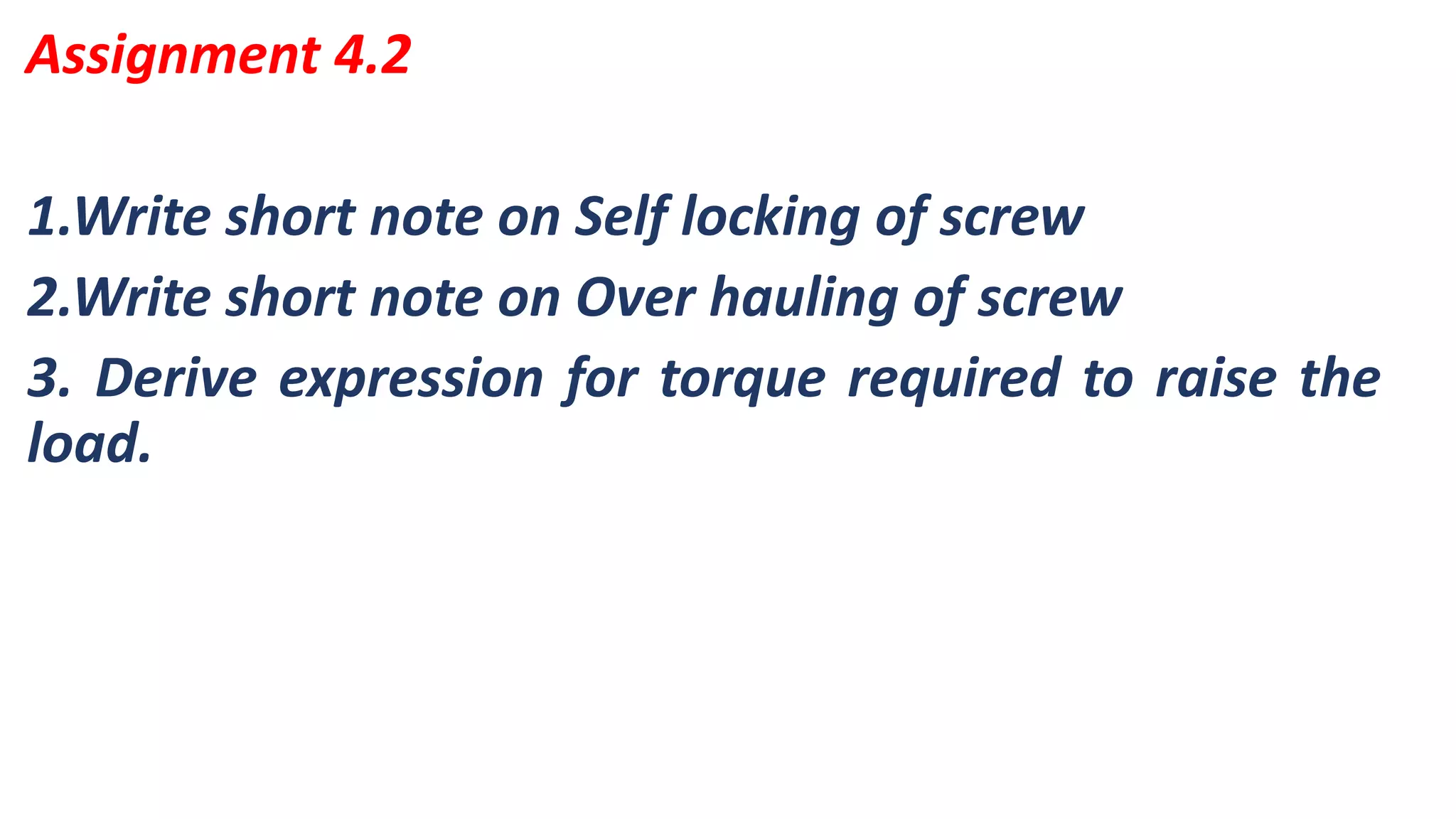 Unit 4 Design of Power Screw and Screw Jack | PDF