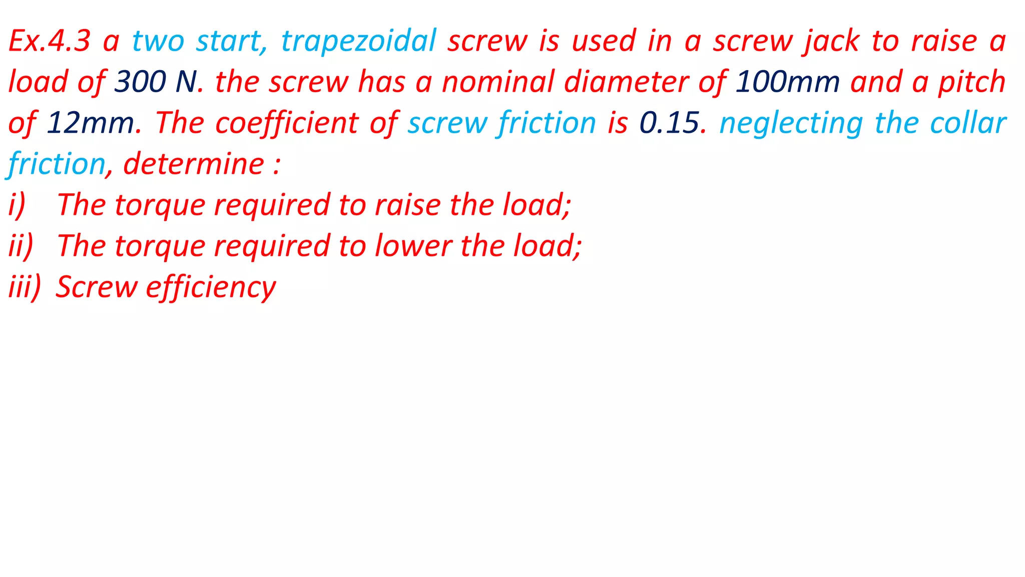 Unit 4 Design of Power Screw and Screw Jack | PDF