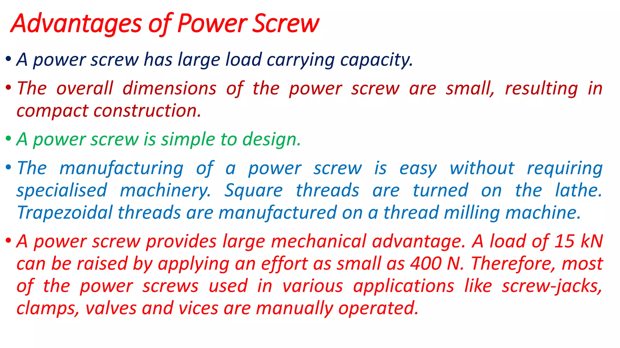 Unit 4 Design of Power Screw and Screw Jack | PDF