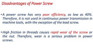 Unit 4 Design of Power Screw and Screw Jack | PDF