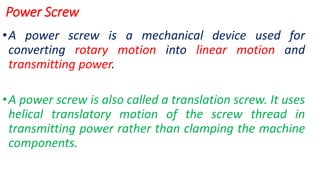 Unit 4 Design of Power Screw and Screw Jack | PDF