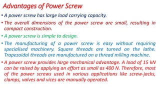 Unit 4 Design of Power Screw and Screw Jack | PDF