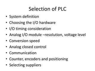 MECHATRONICS-Unit 4 PROGRAMMABLE LOGIC CONTROLLER | PPT