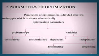 optimization techniques in pharmaceutical product development | PPTX