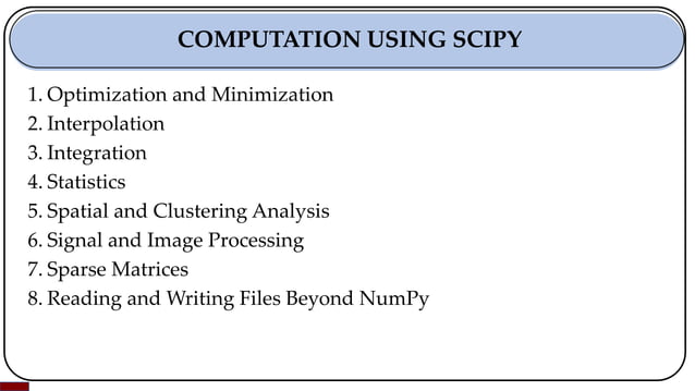 Computation Using Scipy Scikit Image Scikit Learn