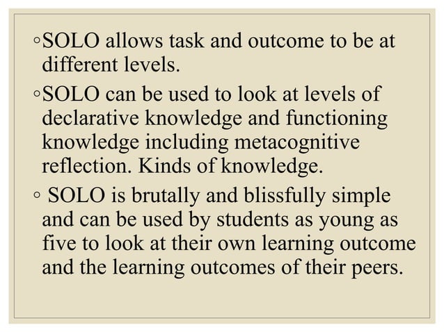 Unit 4. Solo taxonomy..pptx | Educational Assessment | Education