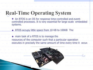 Rtos | PPTX | Operating Systems | Computer Software and Applications