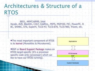 Rtos | PPTX | Operating Systems | Computer Software and Applications
