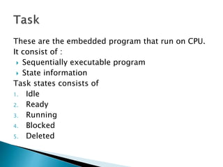 Rtos | PPTX | Operating Systems | Computer Software and Applications