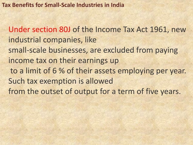 TAX BENEFITS TO SSI | PPT