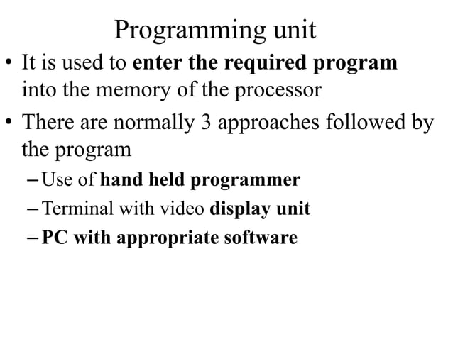 MECHATRONICS-UNIT 4-PROGRAMMABLE LOGIC CONTROLLER .ppt | Programming Languages | Computing