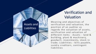 Verification and Valuation of Asset & Liabilities | PPT