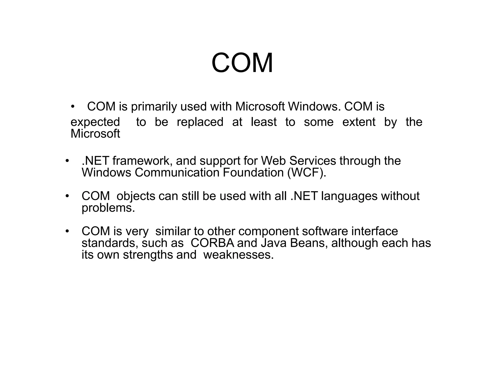 .net Based Component Technologies | PPT