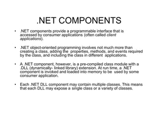 .net Based Component Technologies | PPTX
