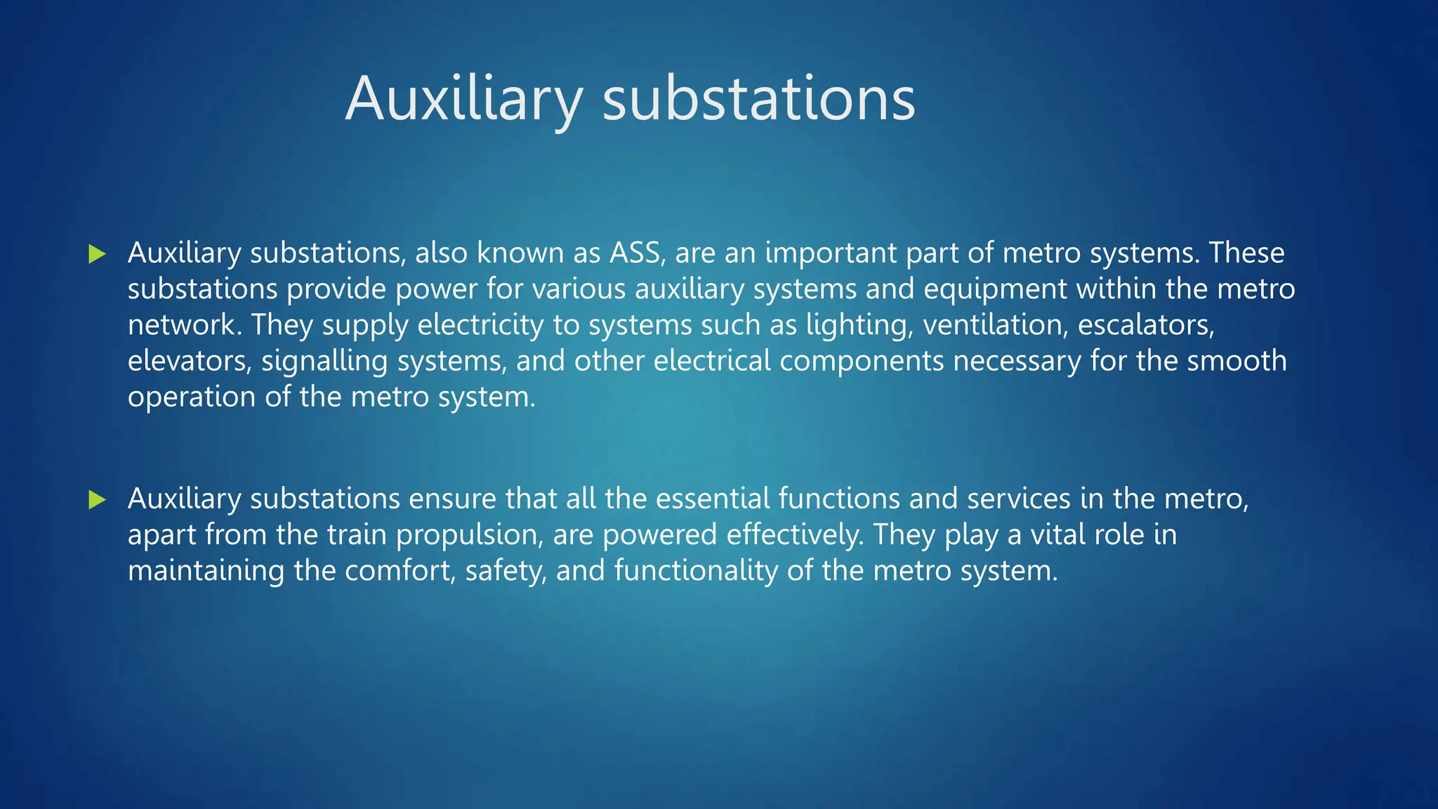 electrical systems in metro system and engineering | PPTX