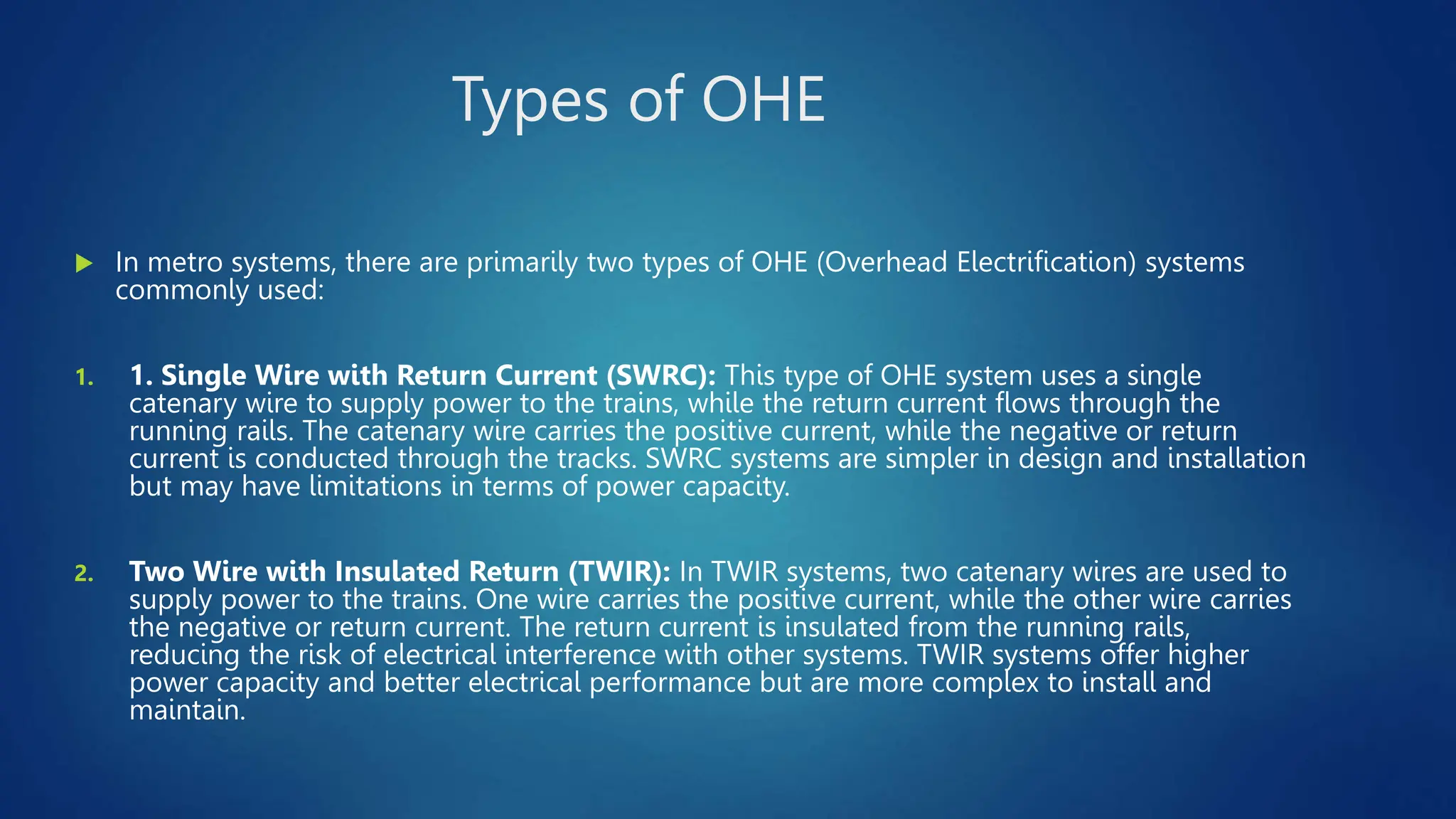 electrical systems in metro system and engineering | PPTX