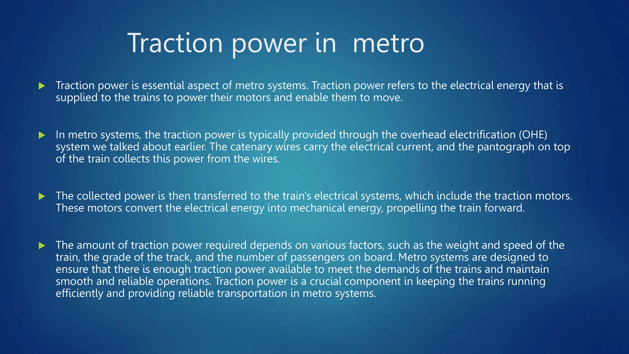electrical systems in metro system and engineering | PPTX