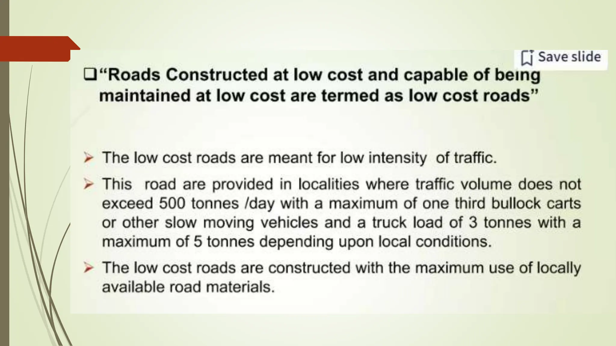 Low Cost Road Methods and Units with detailed elabroration | PPTX