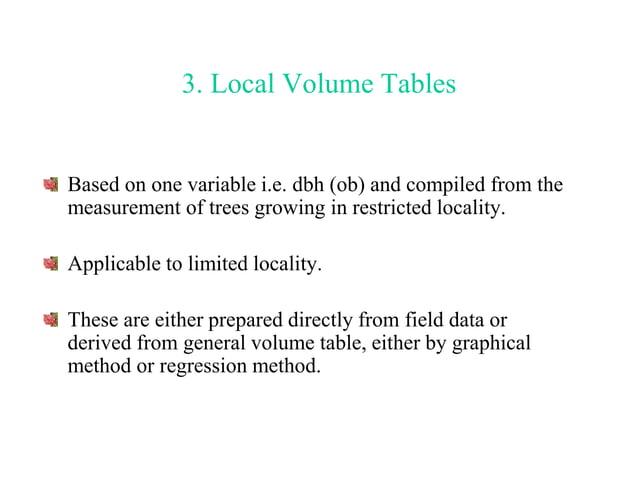 local volume table and general volume table preparation | PPT