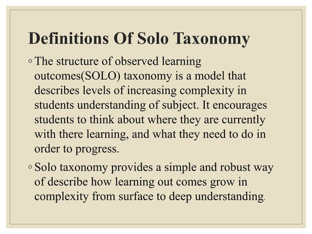 Unit 4. Solo taxonomy/ Solo taxonomy ..pptx