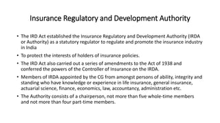 INSURANCE AND RISK MANAGEMENT- FRAMEWORK OF INSURANCE IN INDIA | PPTX
