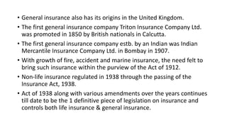 INSURANCE AND RISK MANAGEMENT- FRAMEWORK OF INSURANCE IN INDIA | PPTX