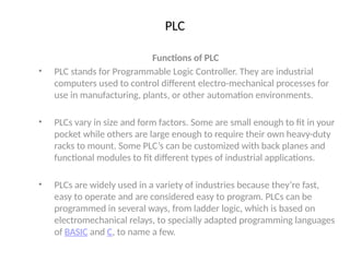 programmable logic controller functions of plc | PPT