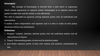 Sovereignty and its relation with Law... | PPT