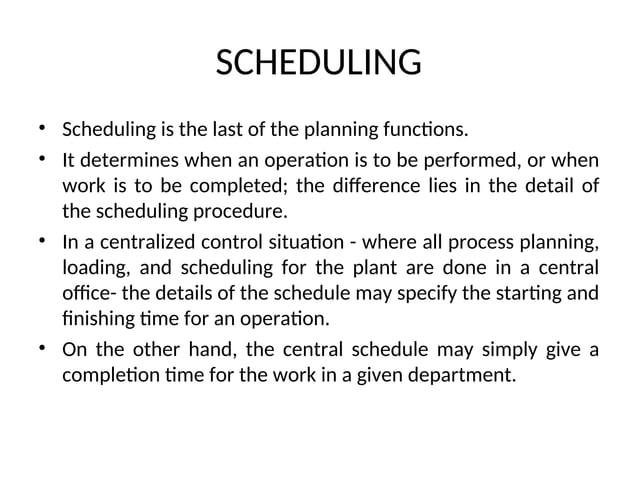 Production scheduling, planning material.ppt