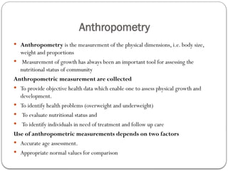 Assessment of nutritional status Direct and indirect methods | PPTX