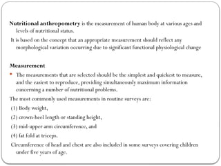 Assessment of nutritional status Direct and indirect methods | PPTX