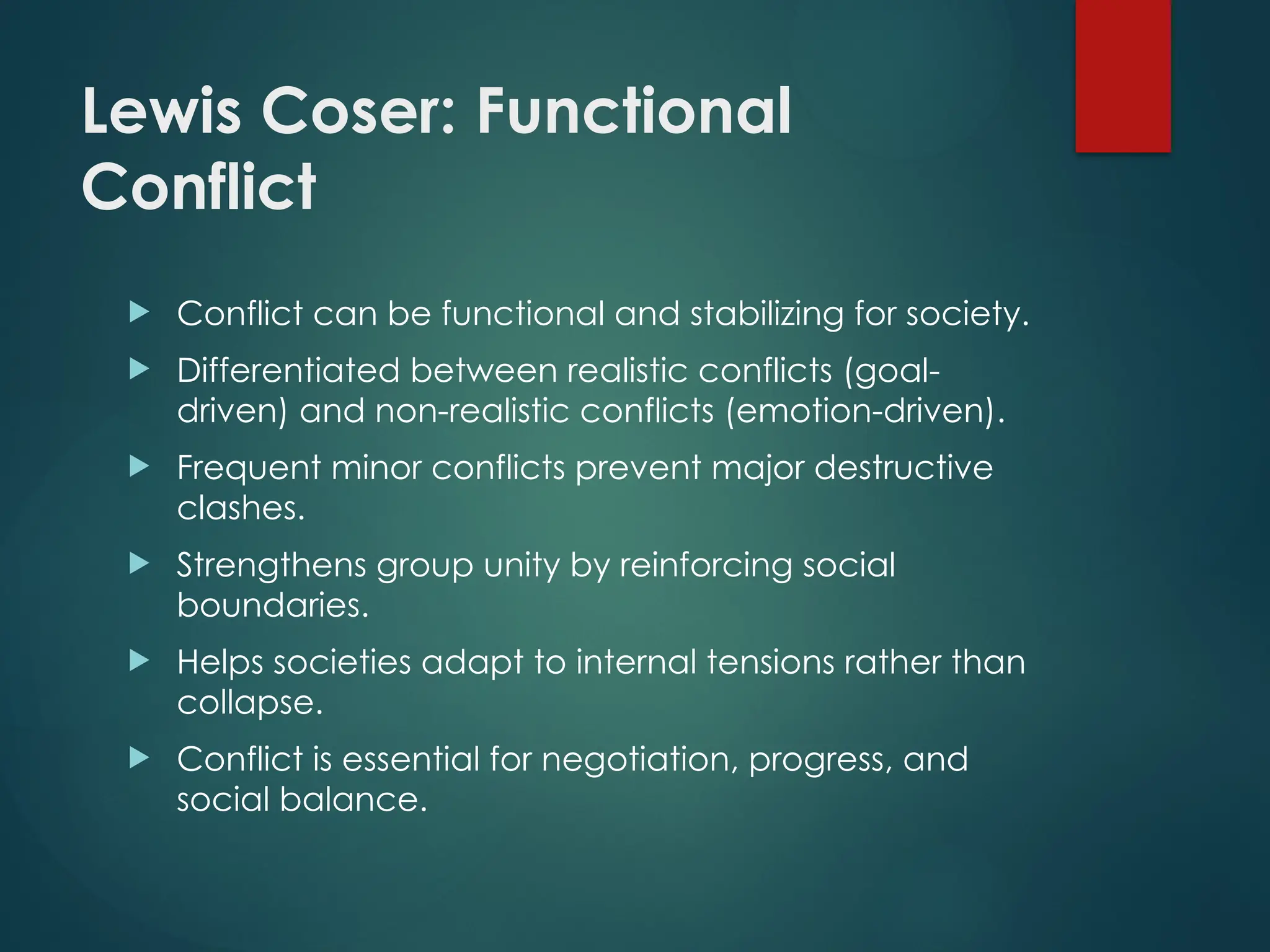 Conflict theory Unit 4 THEORIES OF SOCIOLOGY | PPTX