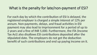 Employee State Insurance Act and ESI Wages Calculation and cases | PPTX