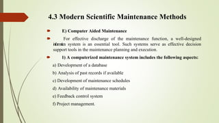 Maintenance Management, Planning, Scheduling and Techniques | PPTX