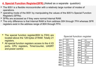 MICROCONTROLLER 8051- Architecture and registers | PPTX
