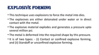 Non Conventional Forming, Manufacturing of Plasics | PPT