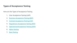 System Testing & Acceptance Testing | PPTX
