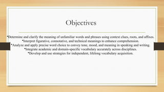 Holt Vocabulary Grade 11 unit 4 Practice and tests | PPTX