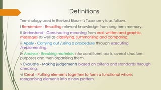 Comprehensive Training on Bloom's Taxonomy: Cognitive, Affective, and ...