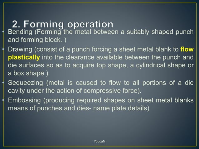 Sheet metal basics- stretch forming- explosive forming | PPT