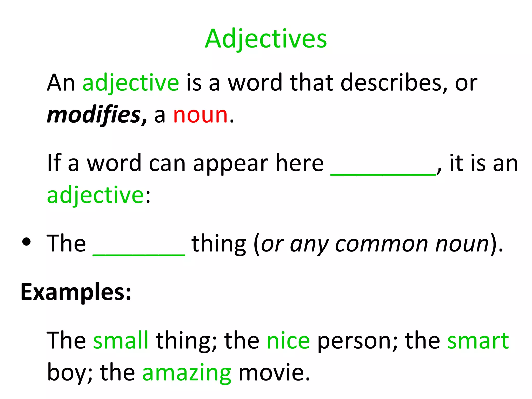 Unit 4 adjectives | PPT